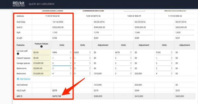 How to find ARV using the REI/kit ARV Calculator - Remote Fix and Flip